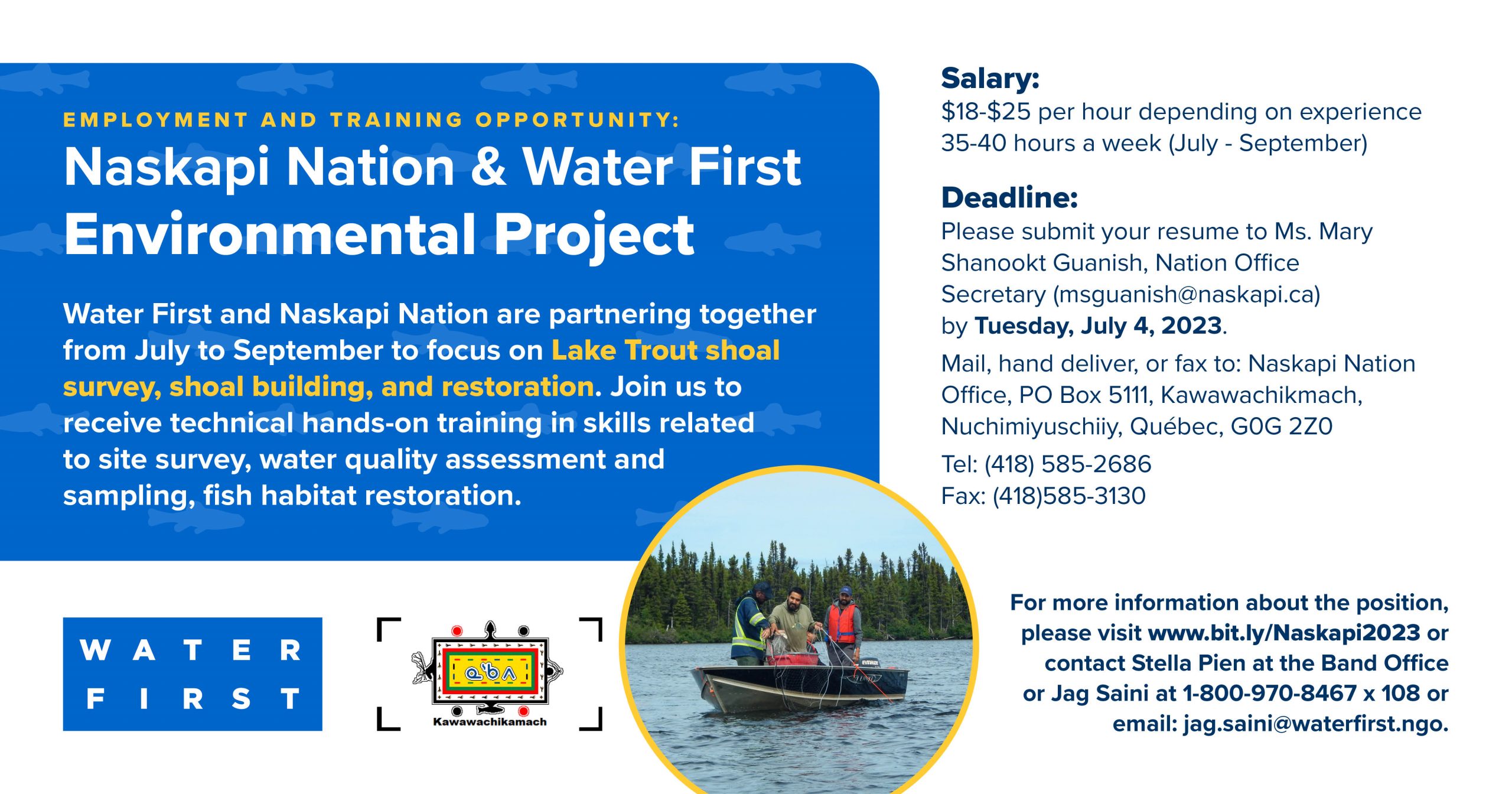 Employment and Training Opportunity for the Naskapi Nation & Water ...