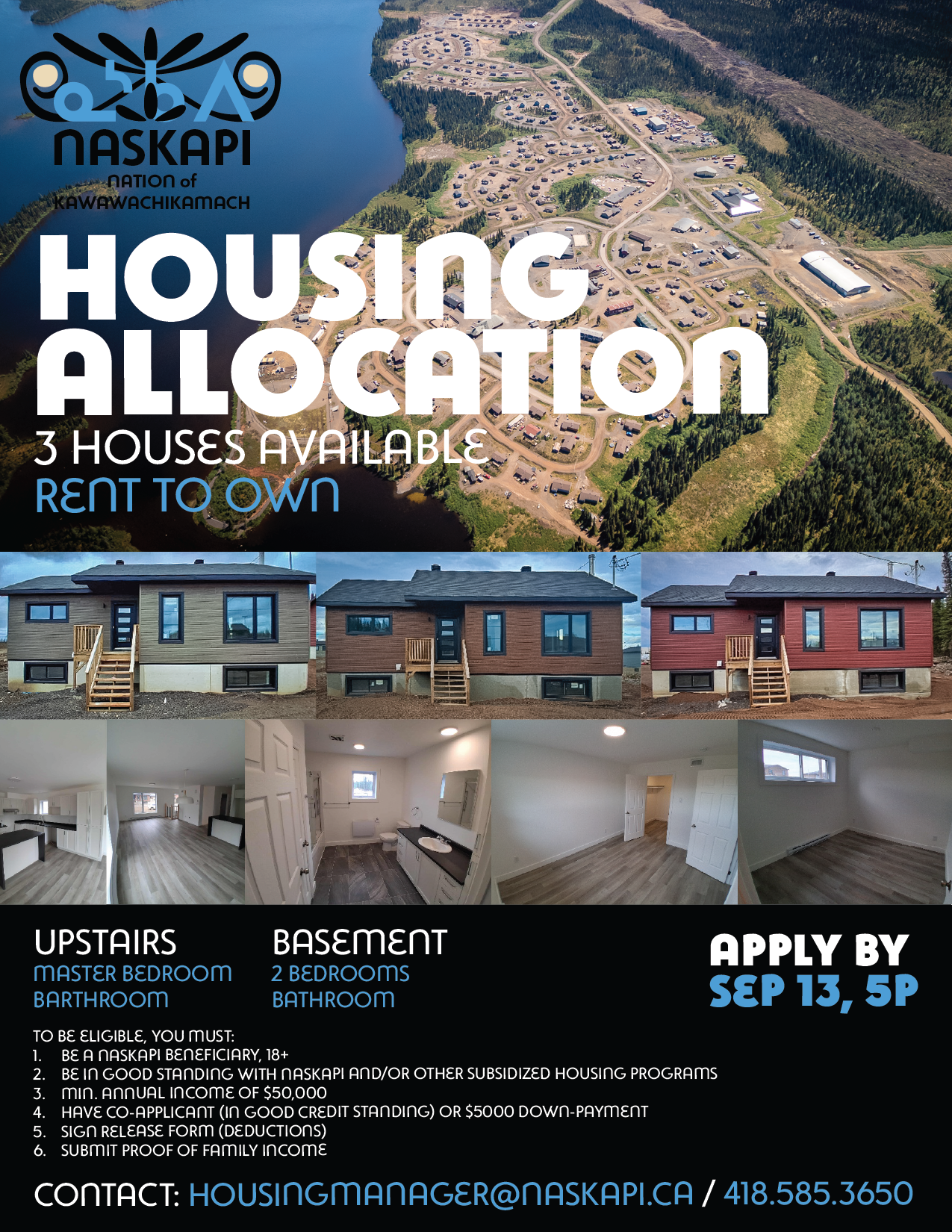 The Naskapi Nation of Kawawachikamach is pleased to announce that three ...